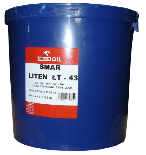 SMAR LITOWY ŁT-43 LITEN 9KG ORLEN OIL | mpm-24.pl